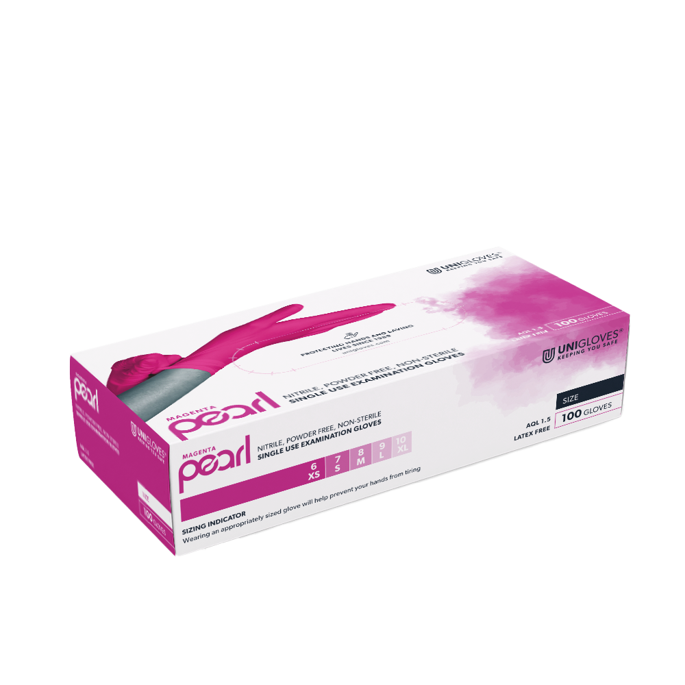 Nitril Handschuhe S magenta pearl – hygienisch & sicher
