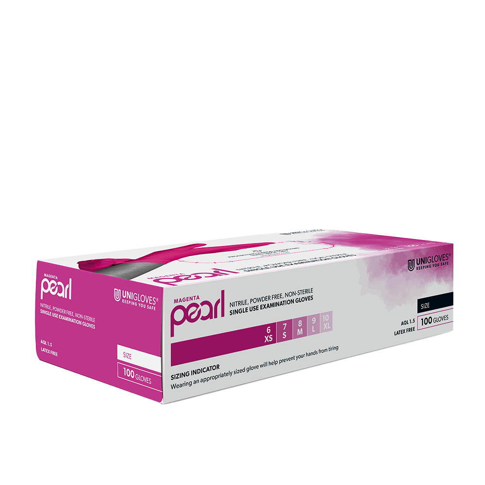 Nitril Handschuhe S magenta pearl – hygienisch & sicher